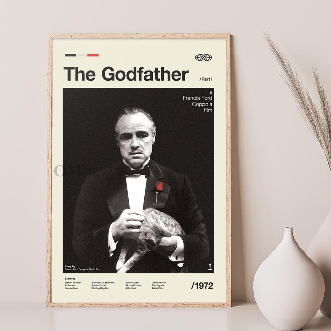 Mid Century Modern the Godfather Posters Retro Movie Print - Etsy