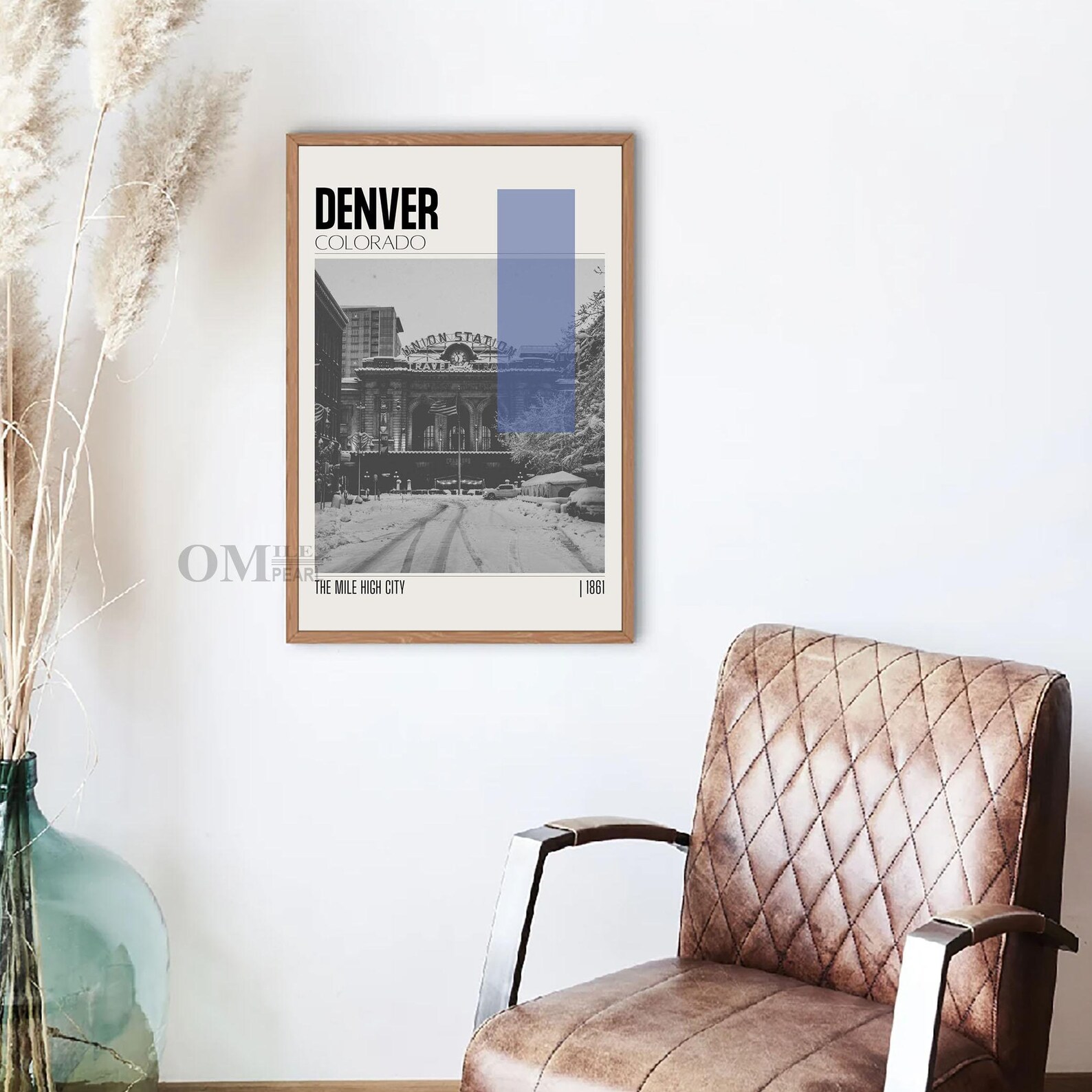 Mid Century Modern Denver Colorado Travel Poster, Retro Wall Art ...