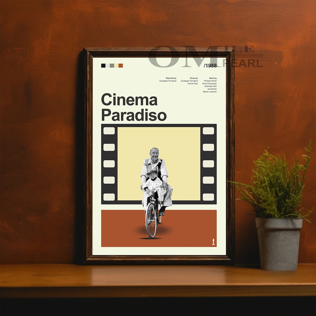 Mid Century Modern Cinema Paradiso Movie Poster, Retro Movie Print ...