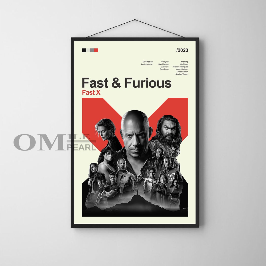 Mid Century Modern Fast X Movie Poster, Retro Movie Print, Modern ...