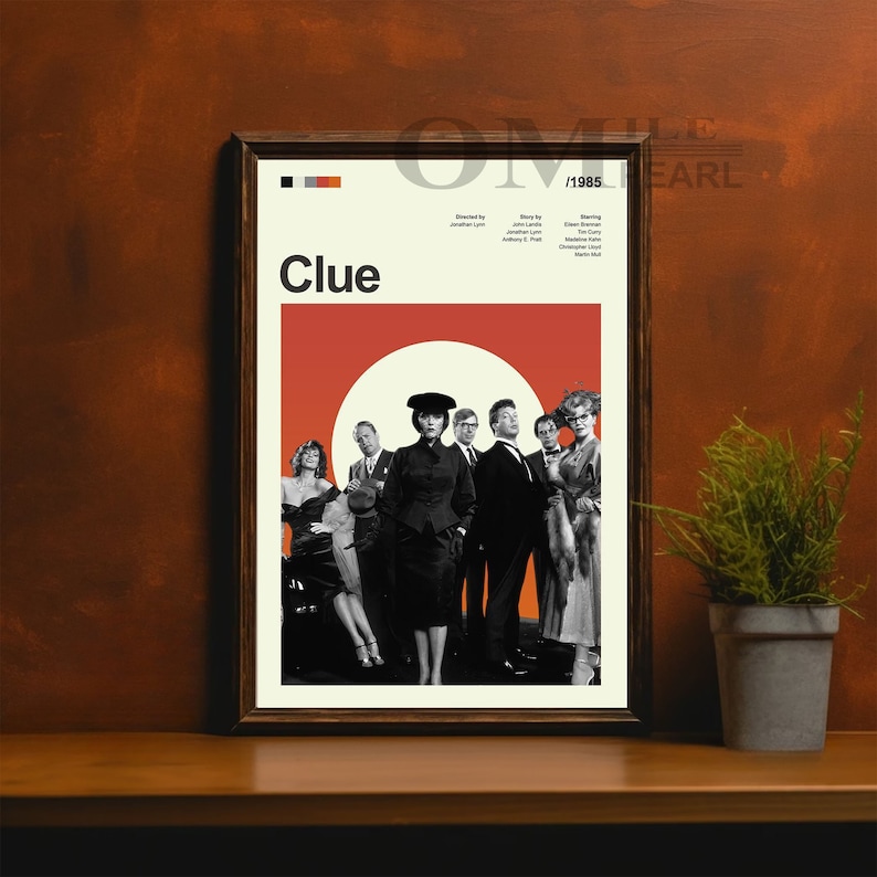Mid Century Modern Clue Movie Poster, Retro Movie Print, Modern Vintage ...