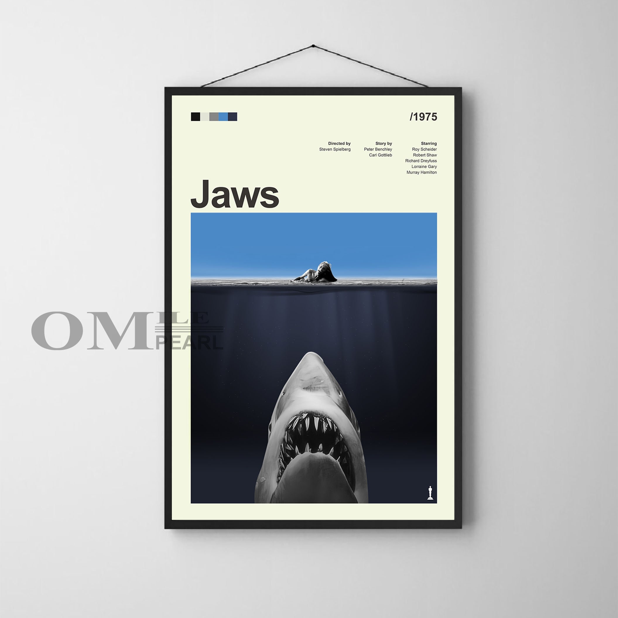 Mid Century Modern Jaws Movie Poster Retro Movie Print - Etsy