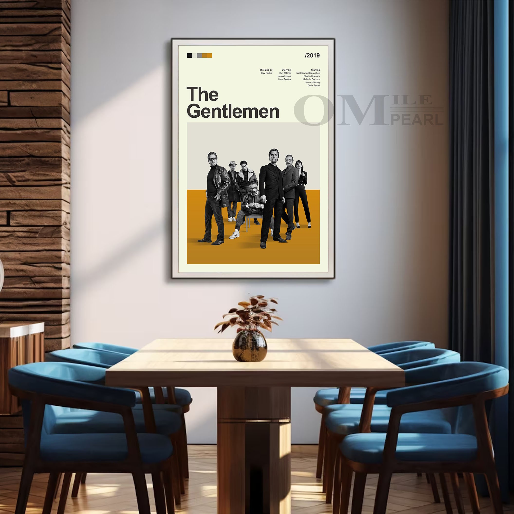 Mid Century Modern the Gentlemen Movie Poster, Retro Movie Print ...