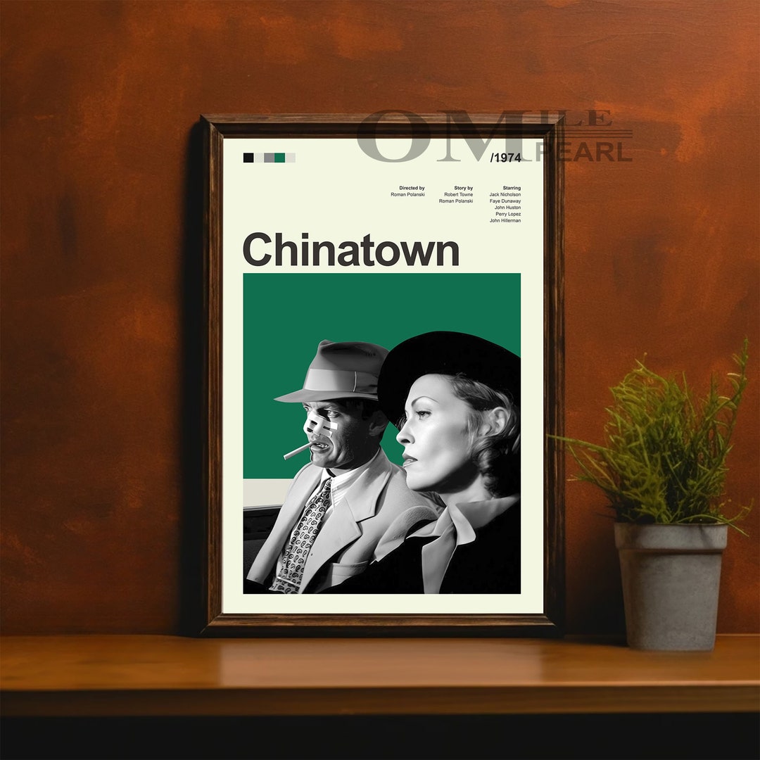 Mid Century Modern Chinatown Poster, Retro Movie Print, Modern Vintage ...