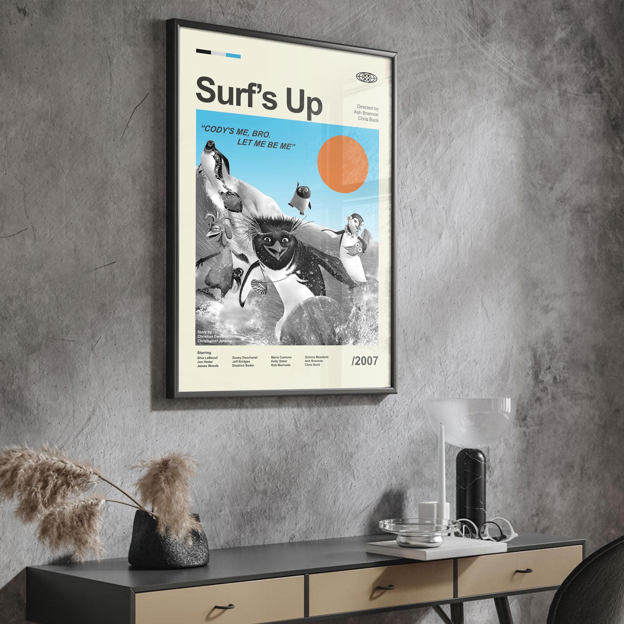 Mid Century Modern Surfs up Poster, Minimalist Movie Poster, Retro Wall ...