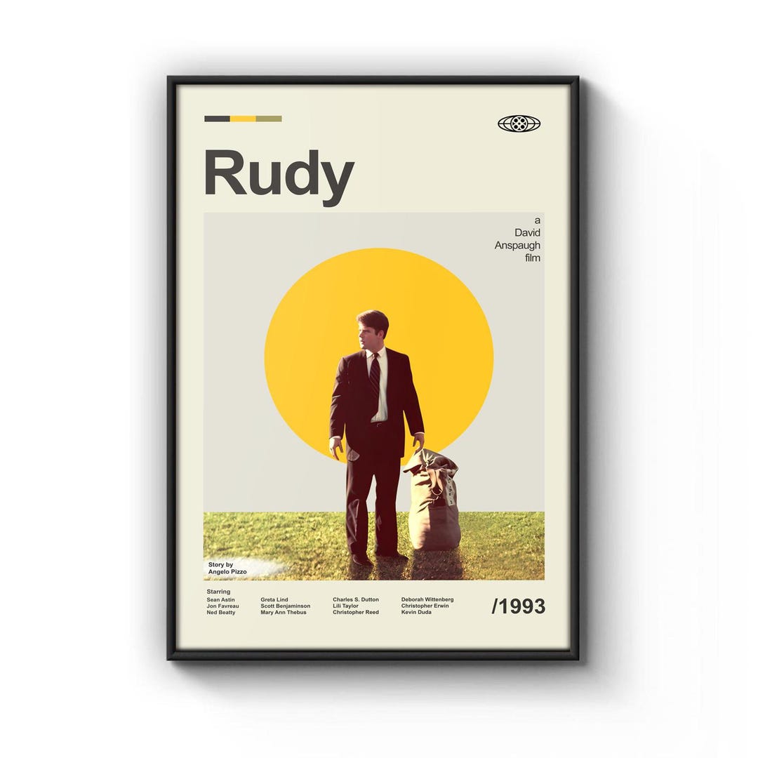 Mid Century Modern Rudy Movie Poster, Retro Movie Print, Modern Vintage ...