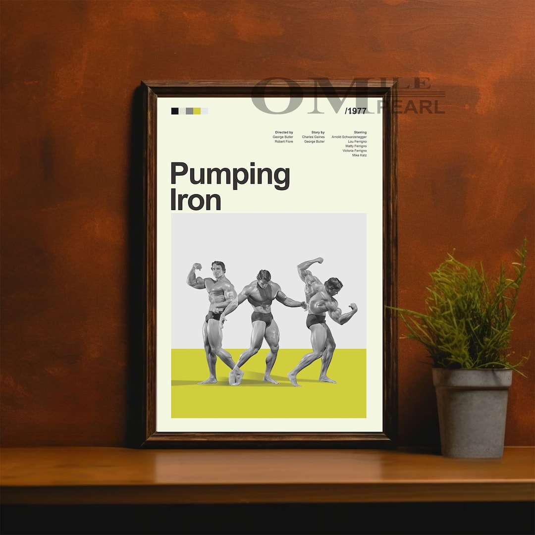 Mid Century Modern Pumping Iron Movie Poster, Retro Movie Print, Modern ...