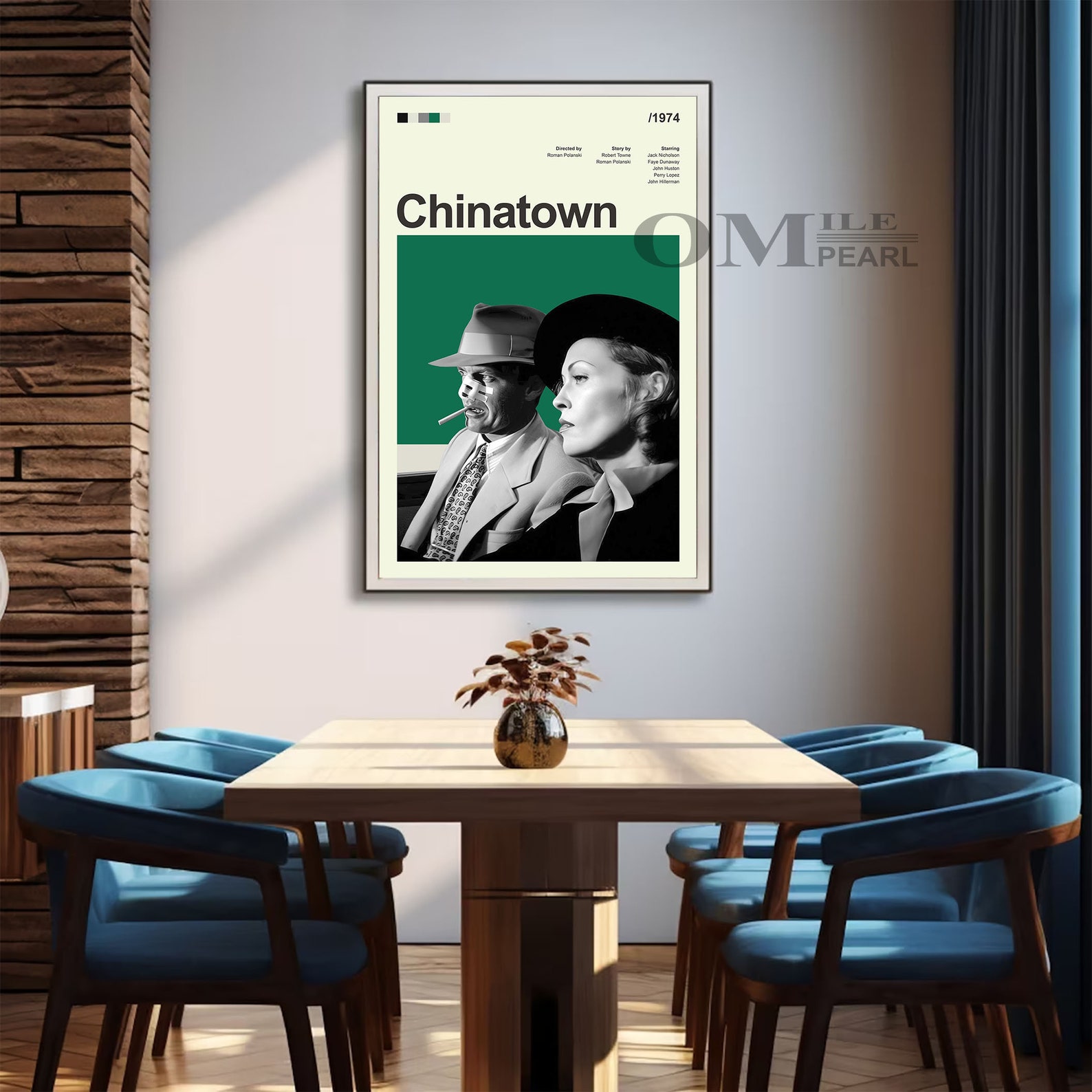 Mid Century Modern Chinatown Poster Retro Movie Print Modern - Etsy
