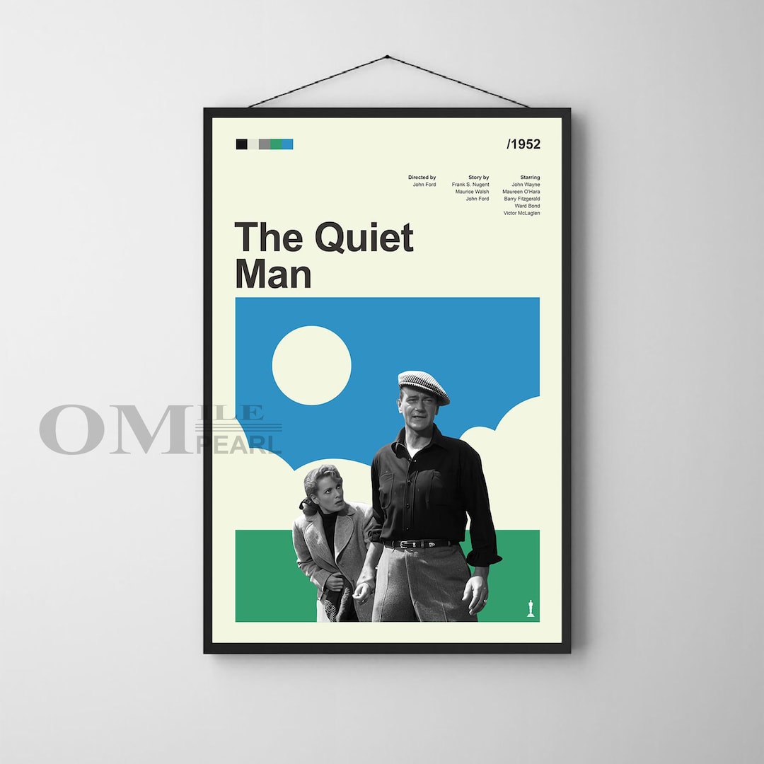 Mid Century Modern the Quiet Man Movie Poster, Retro Movie Print ...