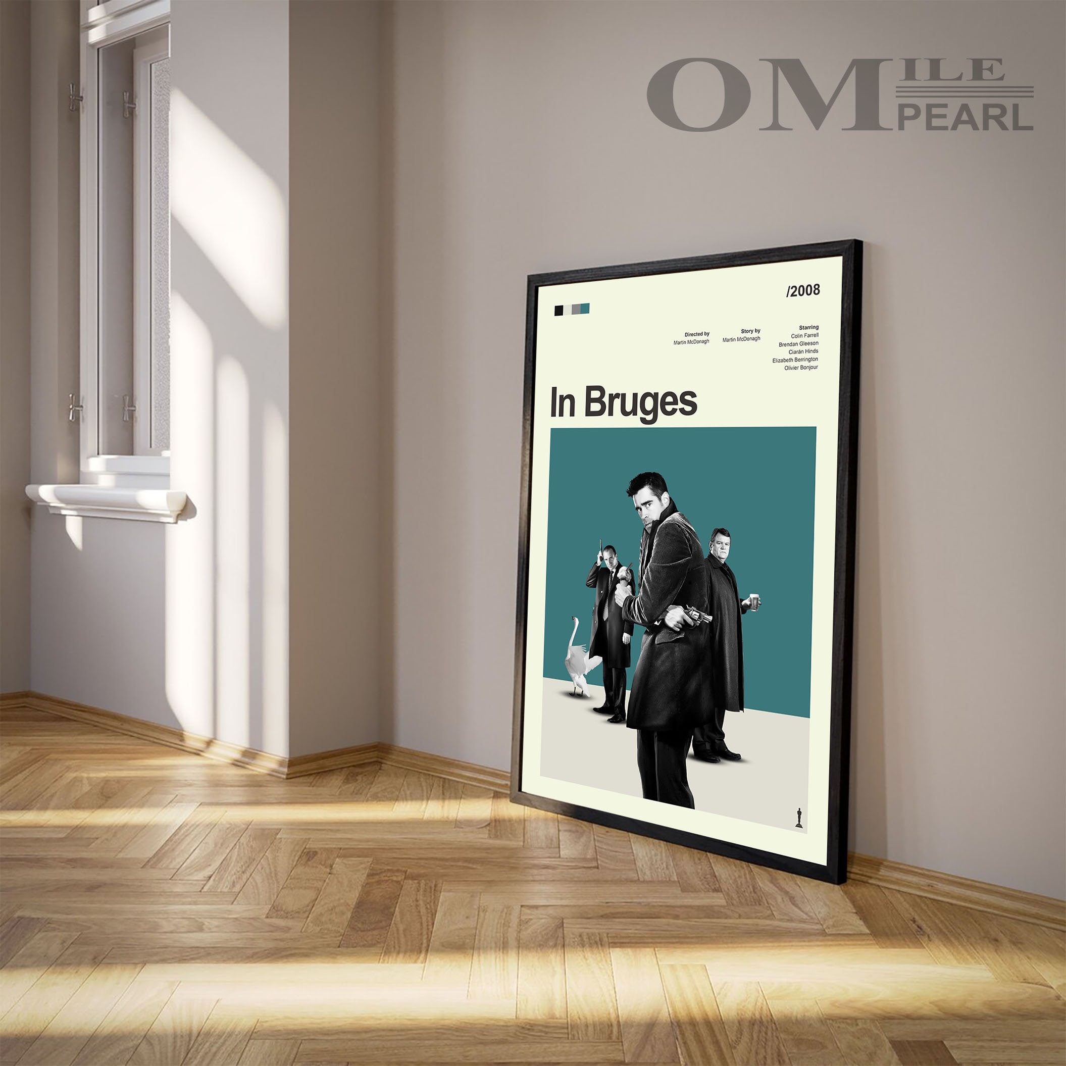 Mid Century Modern in Bruges Movie Poster, Retro Movie Print, Modern ...