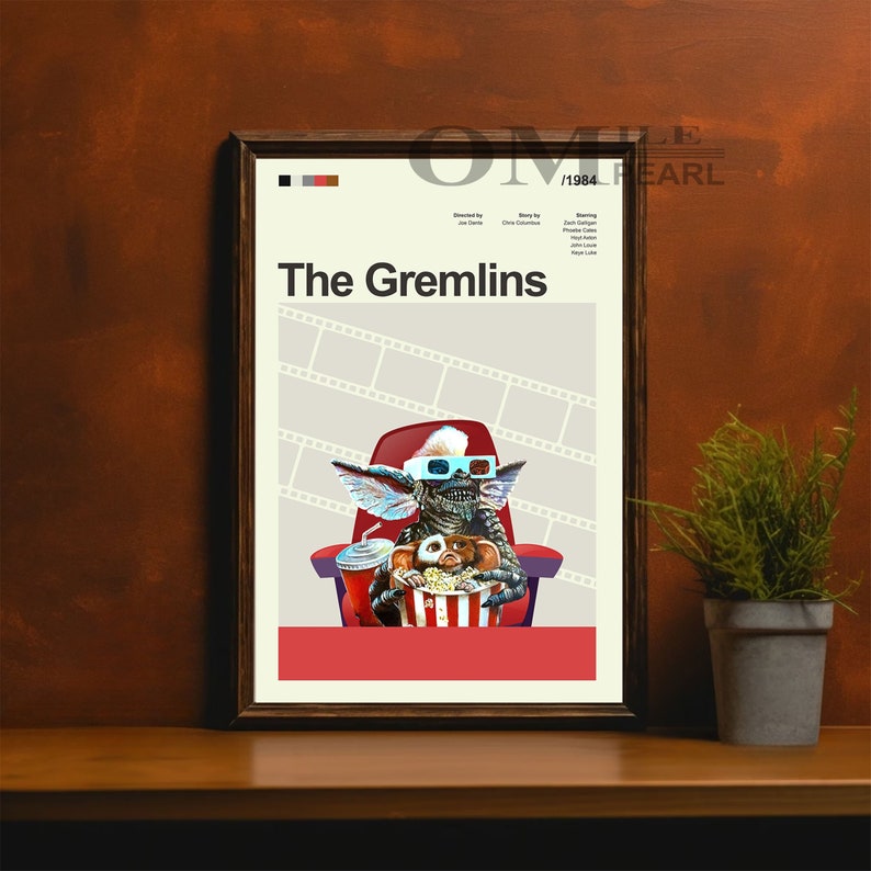 Mid Century Modern the Gremlins Movie Poster, Retro Movie Print, Modern ...