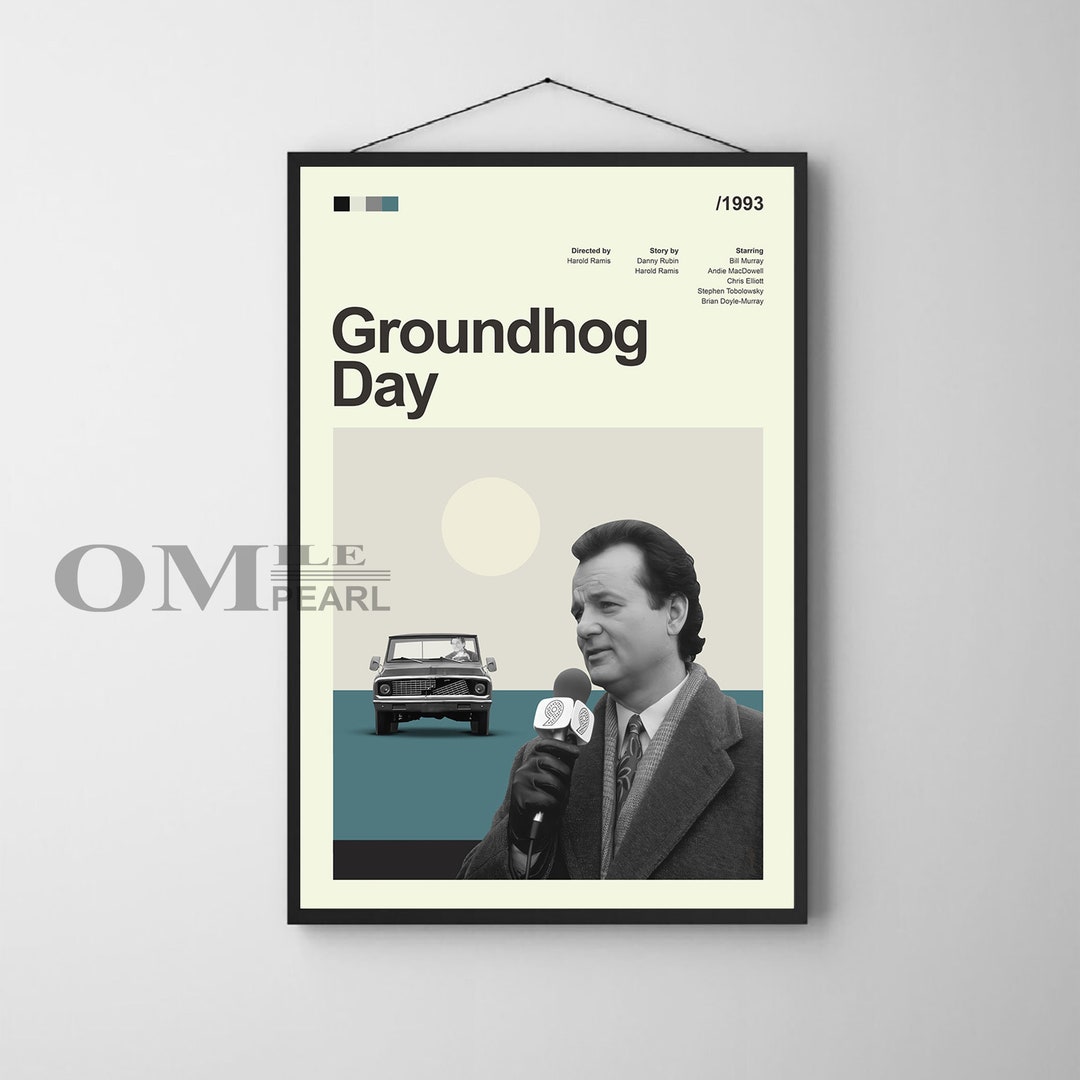 Mid Century Modern Groundhog Day Movie Poster, Retro Movie Print ...