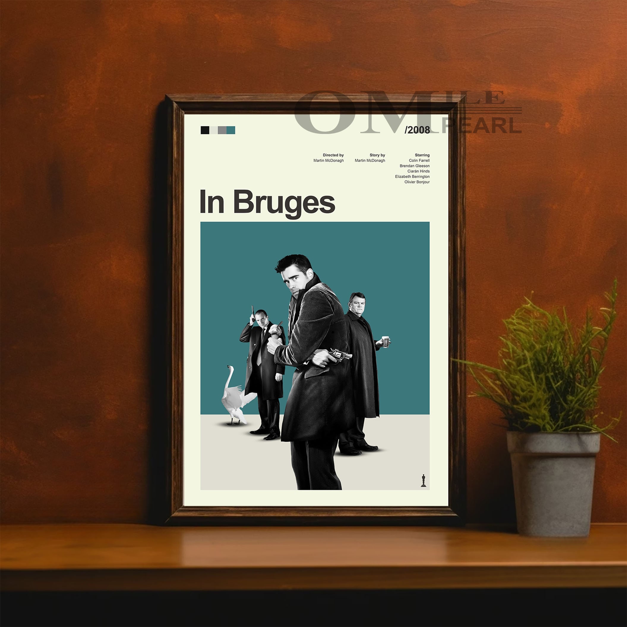 Mid Century Modern in Bruges Movie Poster, Retro Movie Print, Modern ...