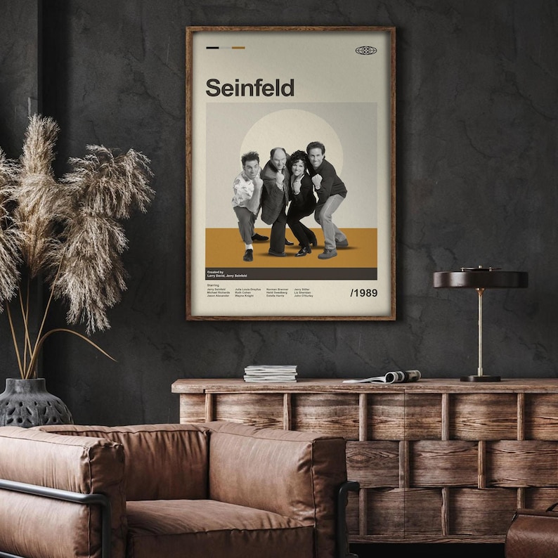 Mid Century Modern Seinfeld Poster, Retro Seinfeld Print, Modern ...