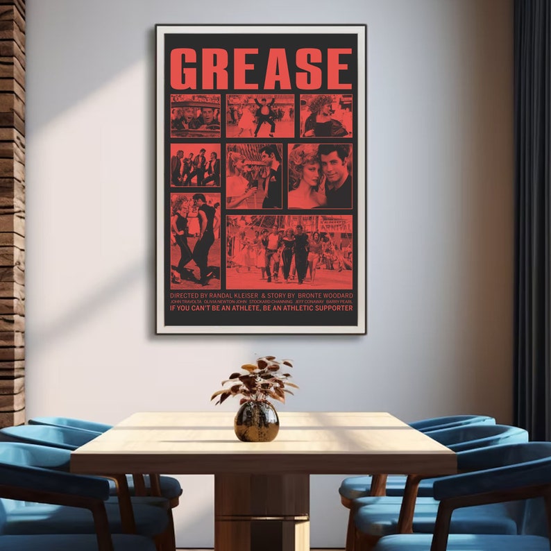 Grease 1978 Movie Poster, Grease Broadway Poster, Grease Film Poster ...