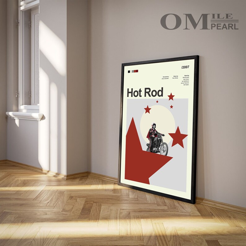 Mid Century Modern Hot Rod Movie Poster, Retro Movie Print, Modern ...