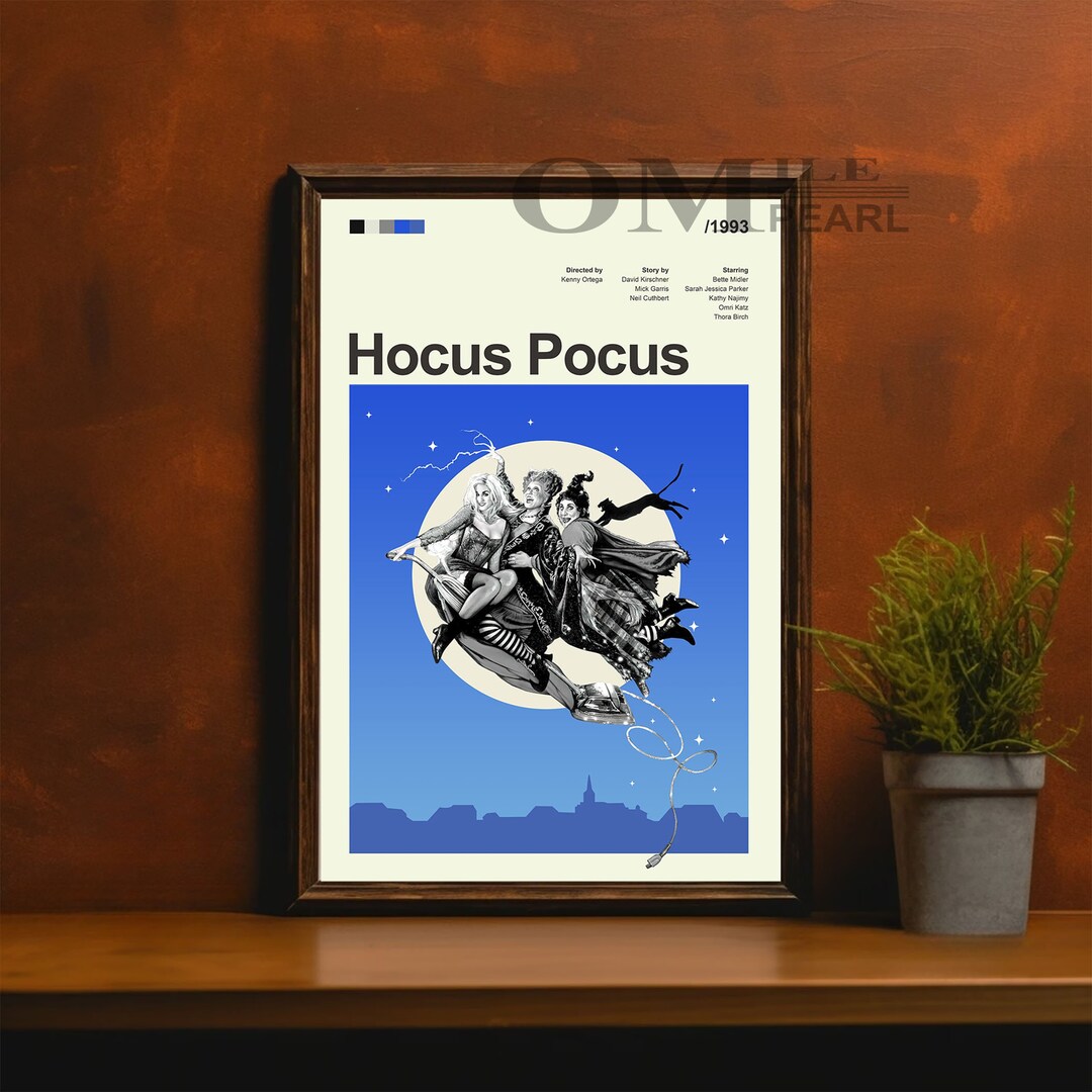 Mid Century Modern Hocus Pocus Movie Poster, Retro Movie Print, Modern ...