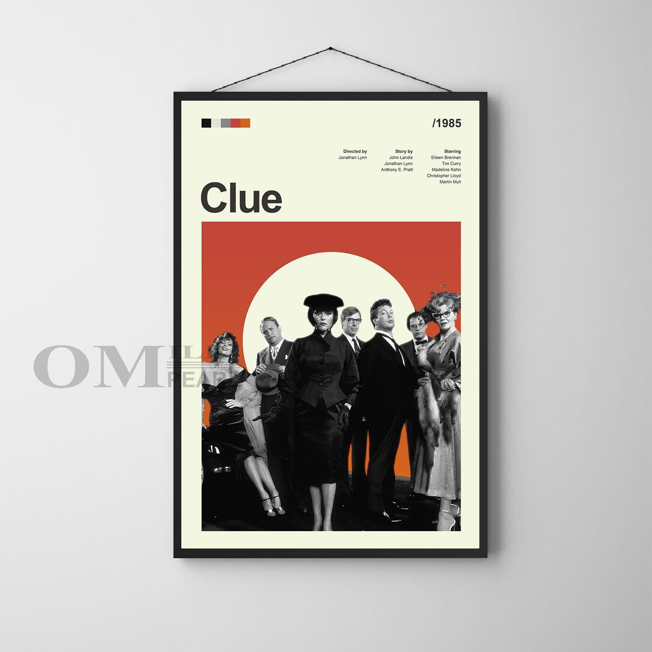 Mid Century Modern Clue Movie Poster, Retro Movie Print, Modern Vintage ...