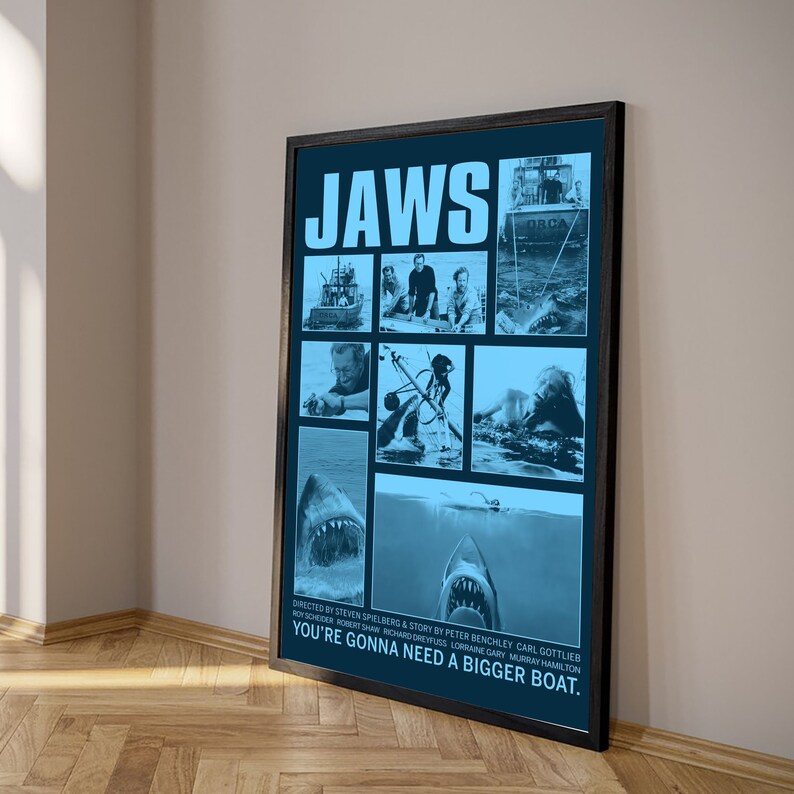 Jaws Poster, Steven Spielberg Film Poster, Vintage Jaws Film Poster ...