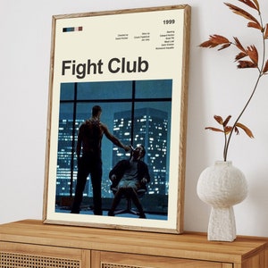 Mid Century Modern Fight Club Movie Poster, Retro Movie Print, Modern ...