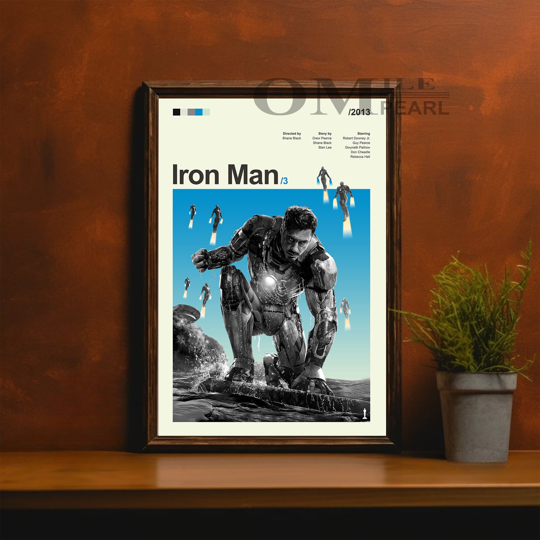 Mid Century Modern Iron Man 3 Movie Poster, Retro Movie Print, Modern ...