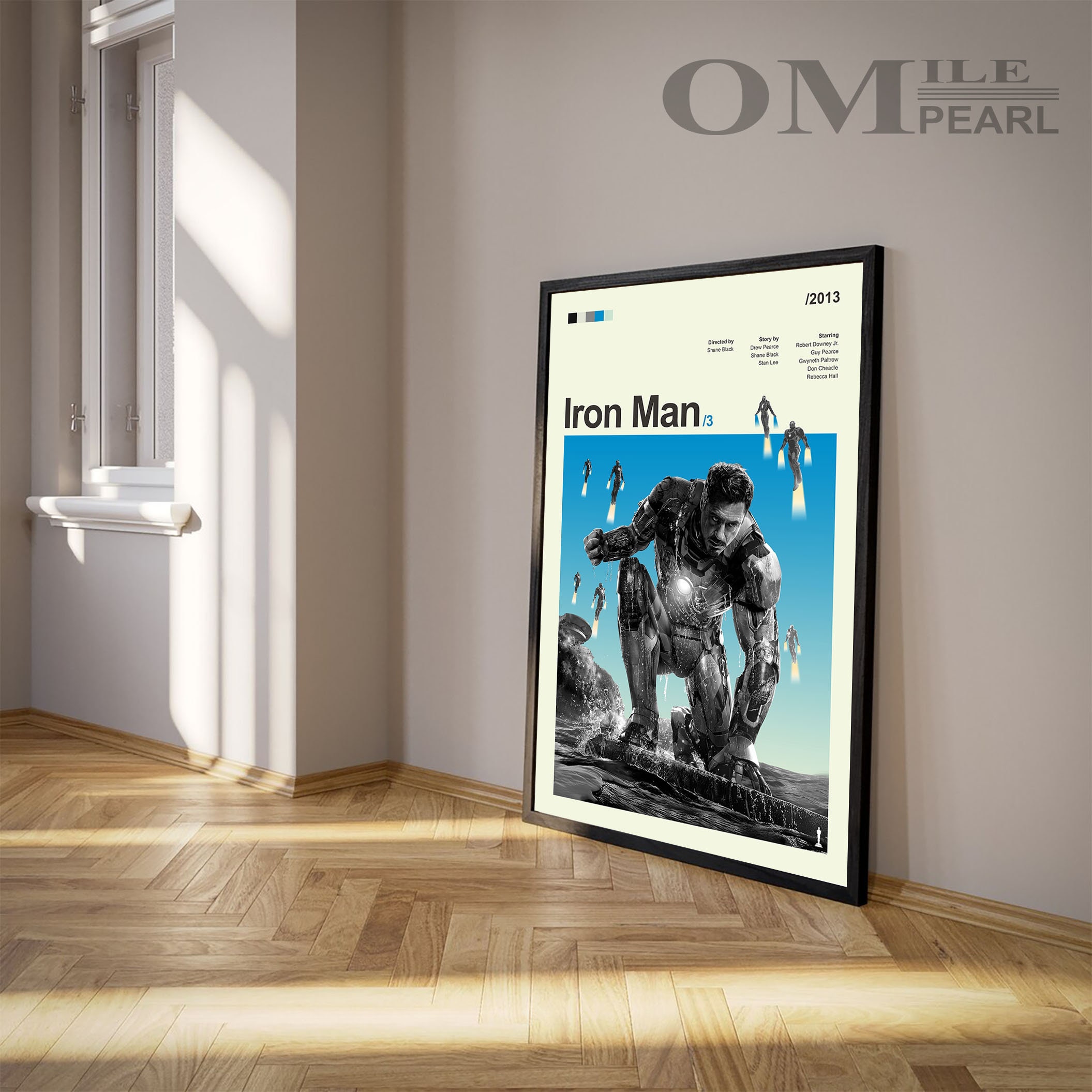 Mid Century Modern Iron Man 3 Movie Poster, Retro Movie Print, Modern ...