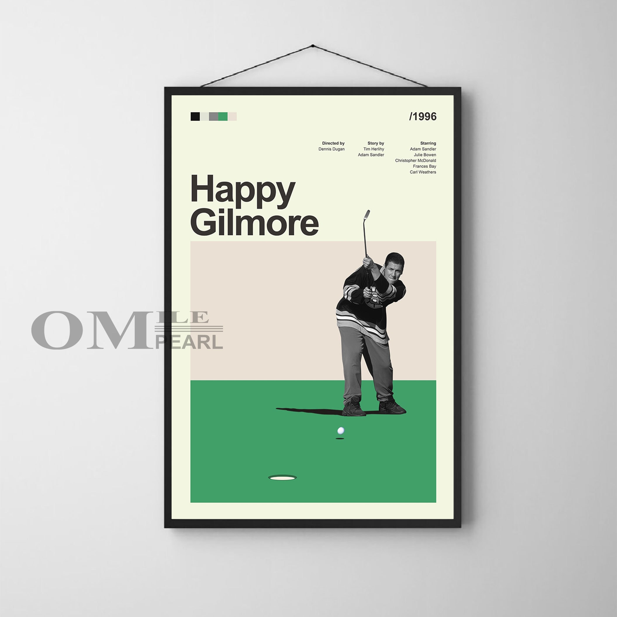 Mid Century Modern Happy Gilmore Movie Poster, Retro Movie Print ...