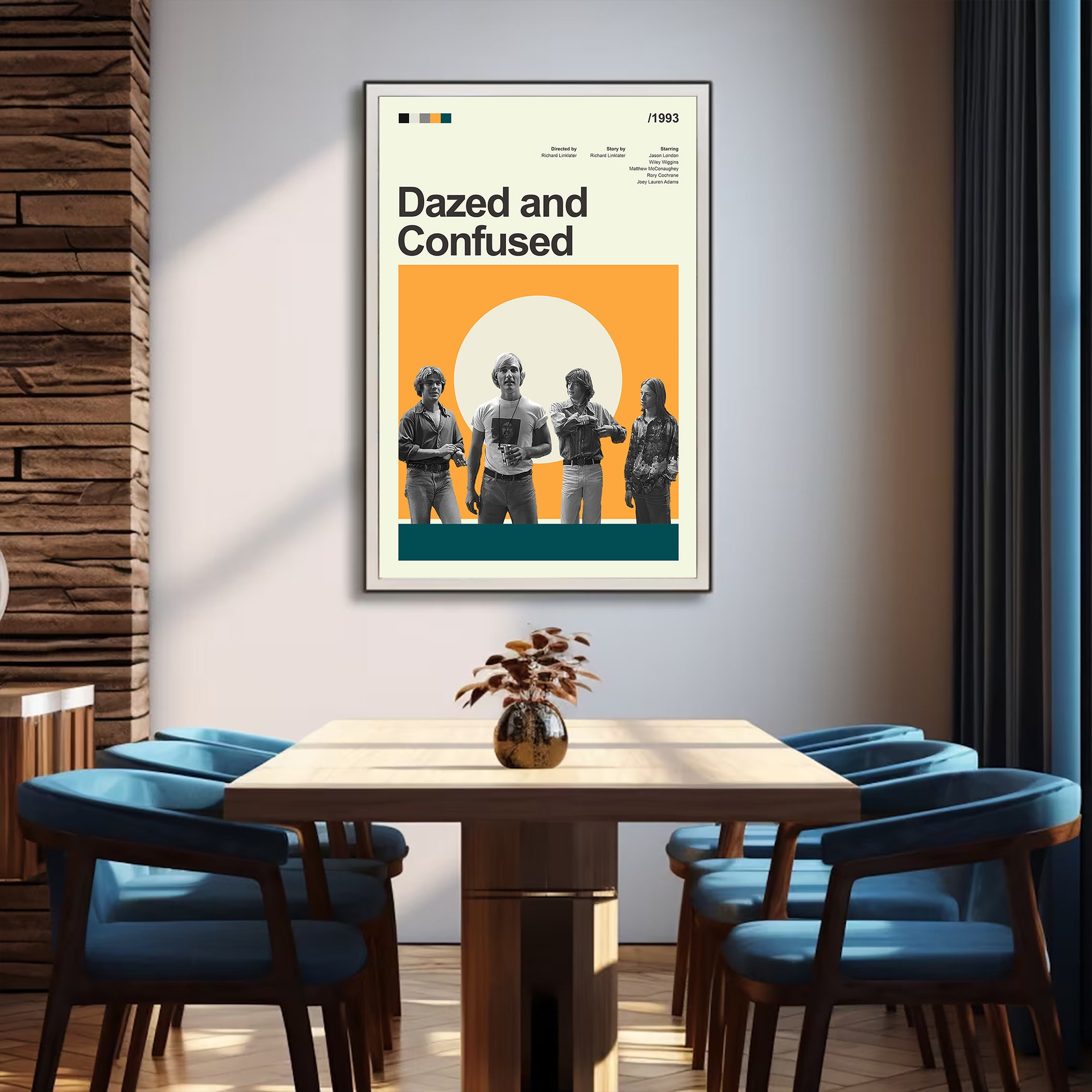 Mid Century Modern Dazed and Confused Movie Poster, Retro Movie Print ...