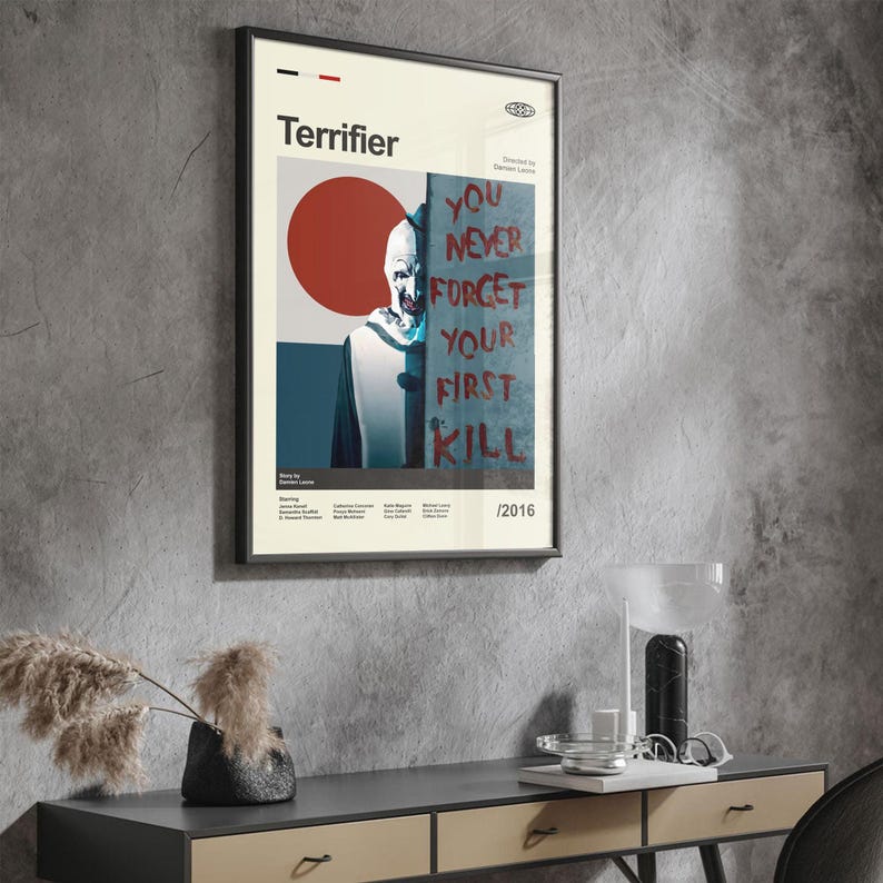 Terrifier Poster, Mid Century Modern Terrifier Movie Poster, Retro ...