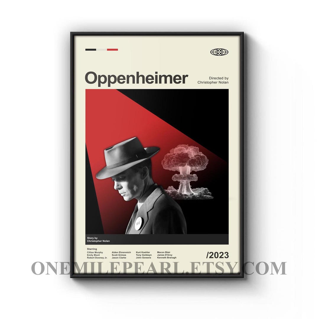 Mid Century Modern Oppenheimer Movie Poster, Retro Oppenheimer Movie ...