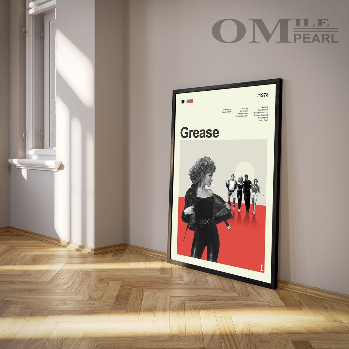 Mid Century Modern Grease Movie Poster, Retro Movie Print, Modern ...