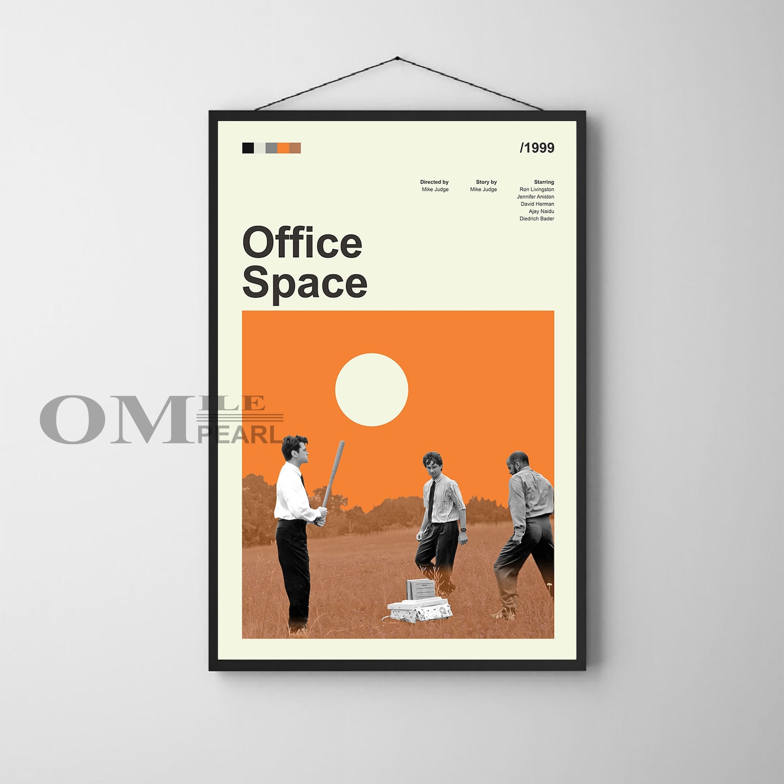 Mid Century Modern Office Space Movie Poster, Retro Movie Print, Modern ...