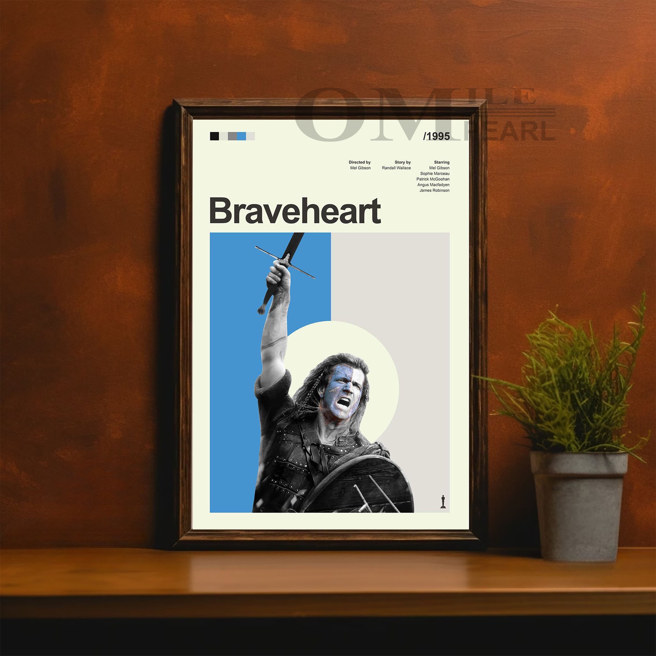 Mid Century Modern Braveheart Movie Poster, Retro Movie Print, Modern ...