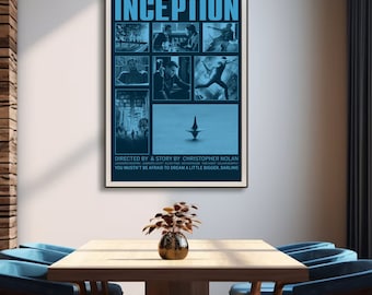 Inception Christopher Nolan Minimalist Movie Poster, Movie Art, Vintage ...