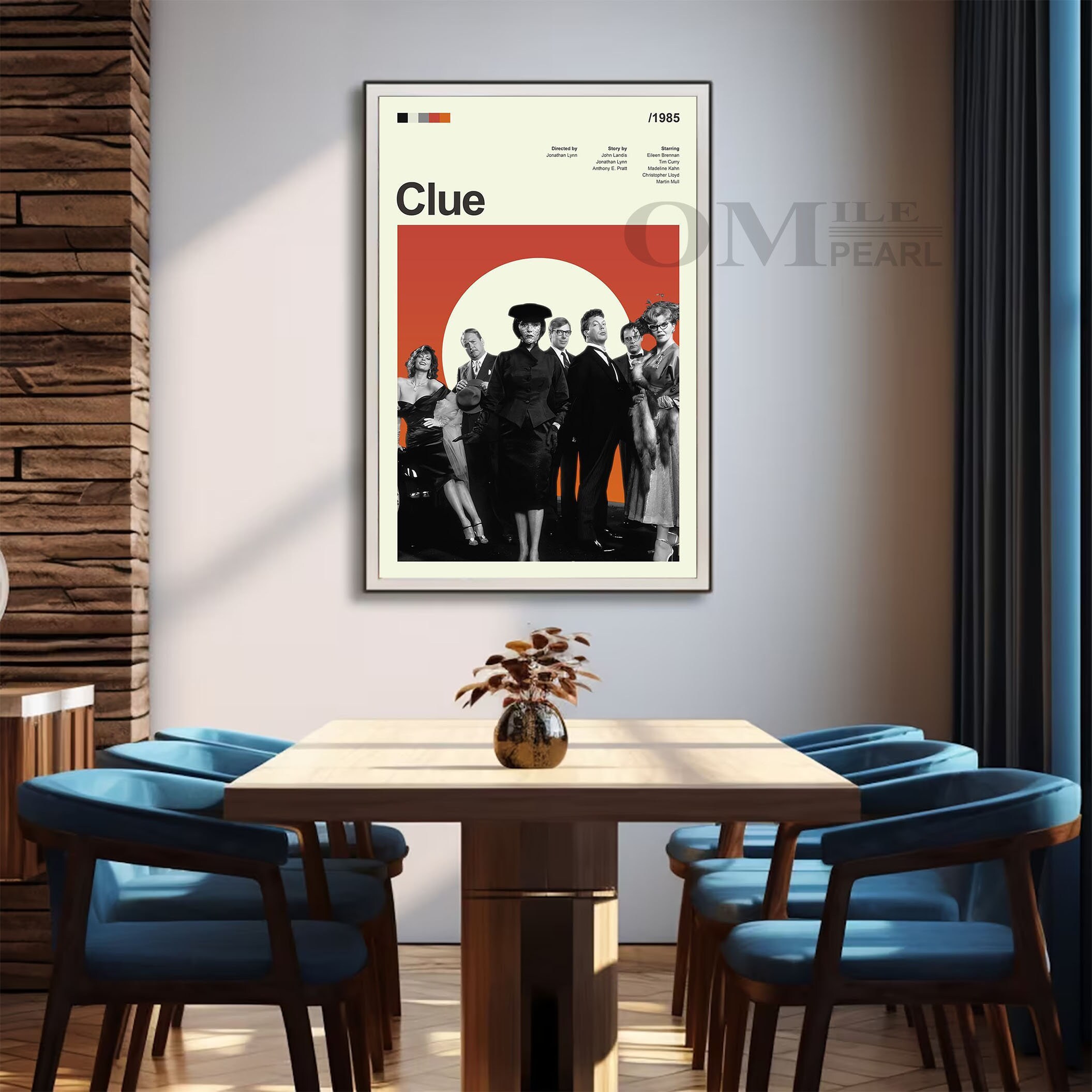 Mid Century Modern Clue Movie Poster, Retro Movie Print, Modern Vintage ...