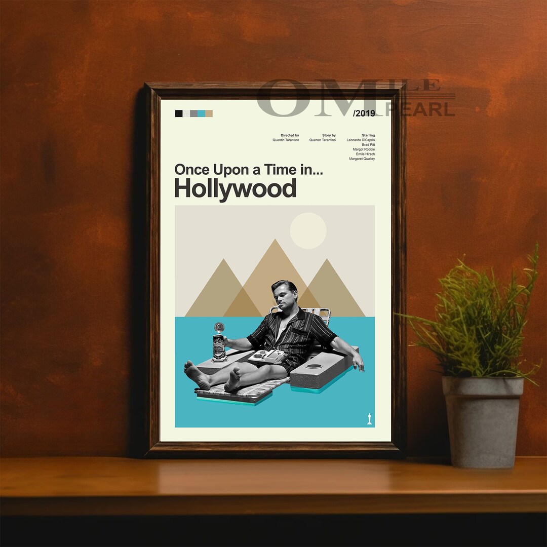 Mid Century Modern Once Upon a Time in Hollywood Movie Poster, Retro ...