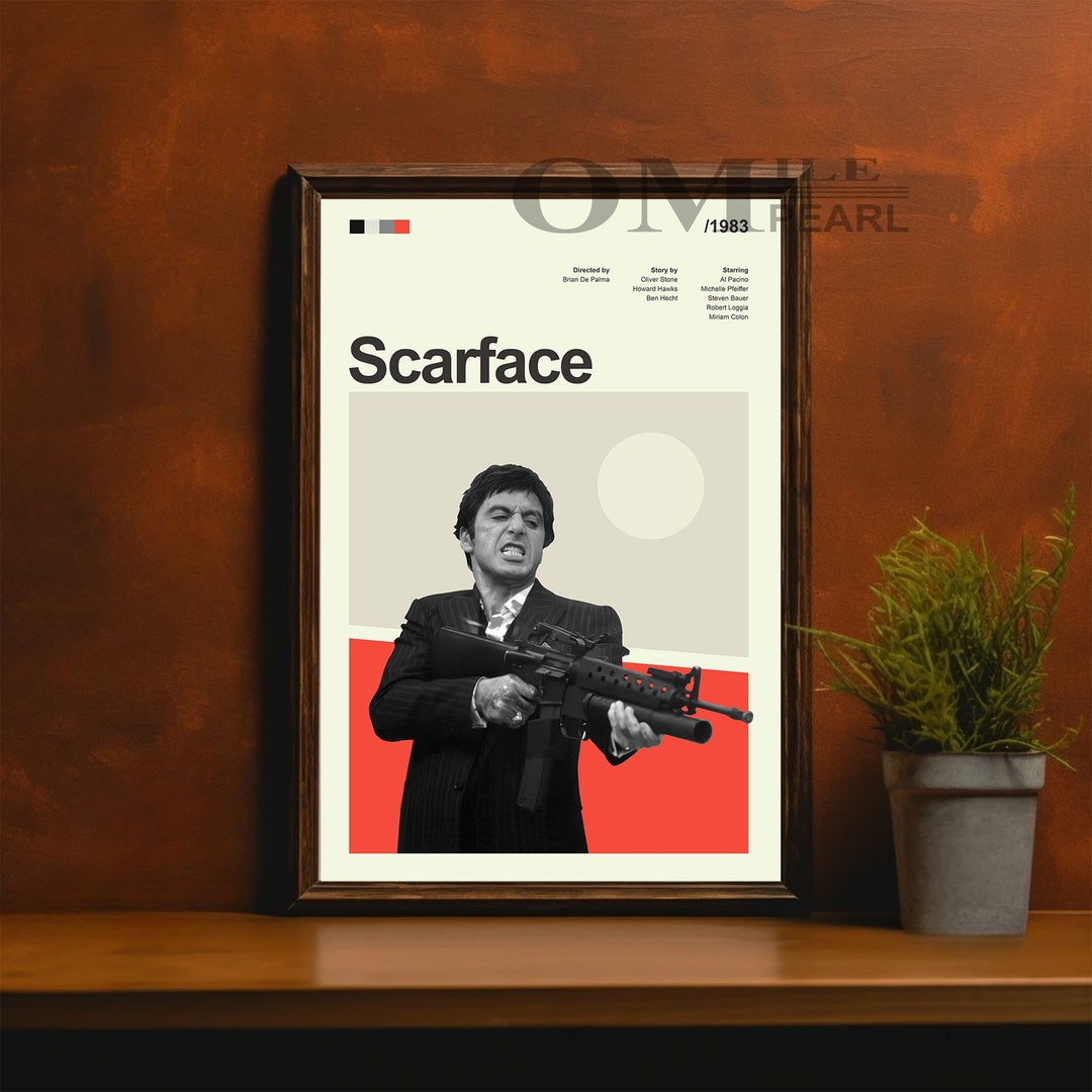 Mid Century Modern Scarface Movie Poster, Retro Movie Print, Modern ...