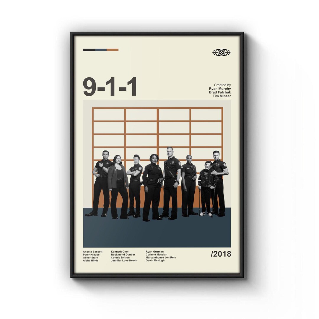 Mid Century Modern 9-1-1 Movie Poster, Retro Movie Print, Modern ...