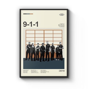Mid Century Modern 9-1-1 Movie Poster, Retro Movie Print, Modern ...