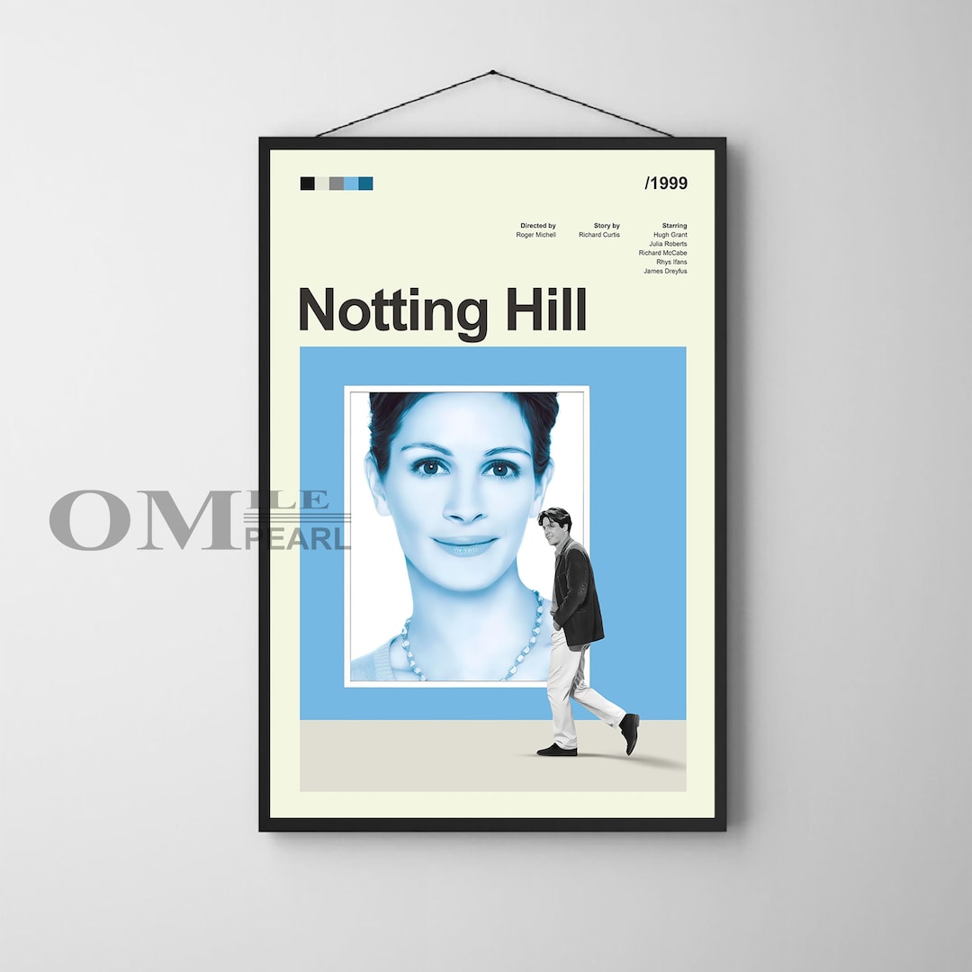 Mid Century Modern Notting Hill Movie Poster, Retro Movie Print, Modern ...