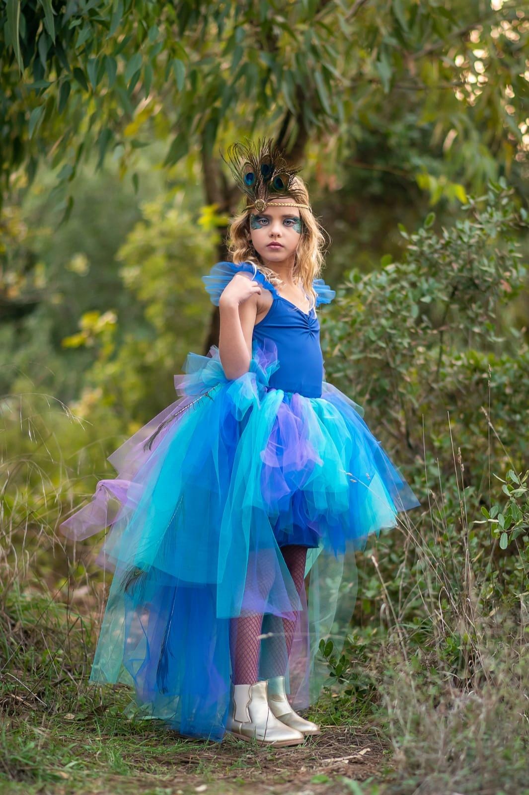 Blue Peacock Tutu Costume Halloween For Girls Etsy