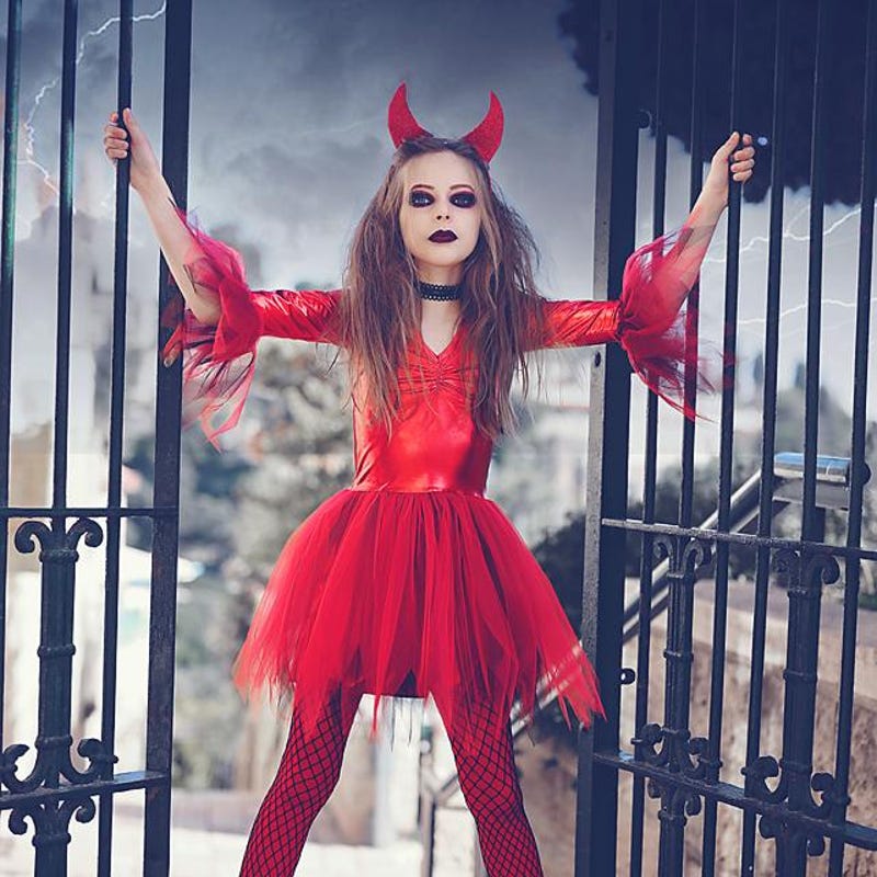 Girls Devil Costume - Etsy UK