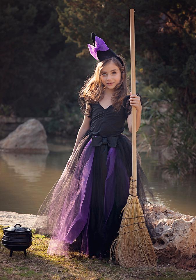 Black and Purple Witch Costume Tutu Dress Set, Wicked, Halloween, Girl Witch Tutu Costume, Sweet ...
