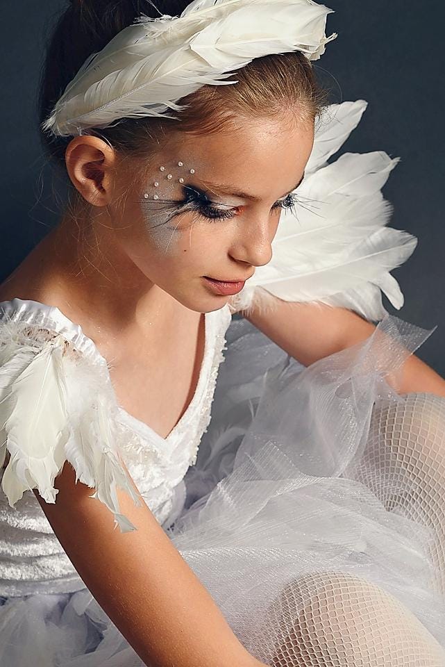 Swan Tutu Dress: Feathered Costume With Headband - Etsy