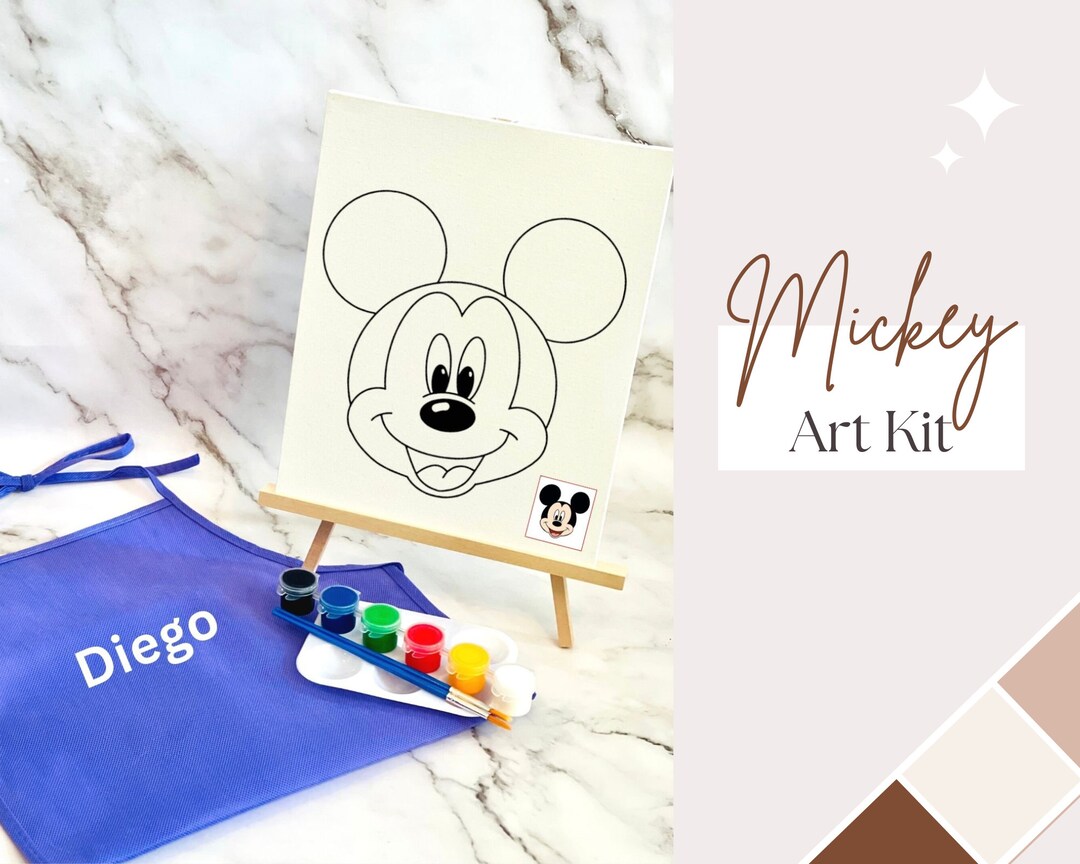 Mickey Mouse DIY Canvas Art Kit for Kids Parties and Birthday Crafts - Etsy