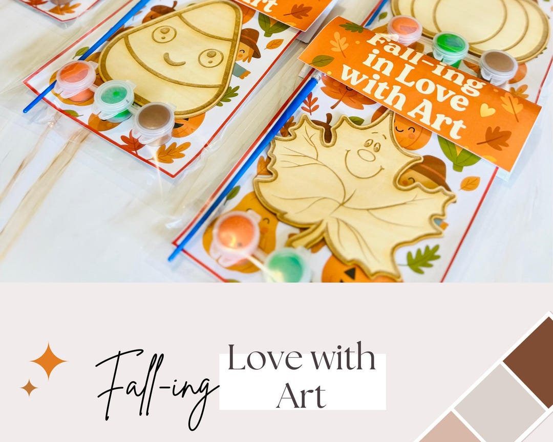 DIY Autumn Wooden Magnet Painting Kit: Fall Character Craft Set - Etsy