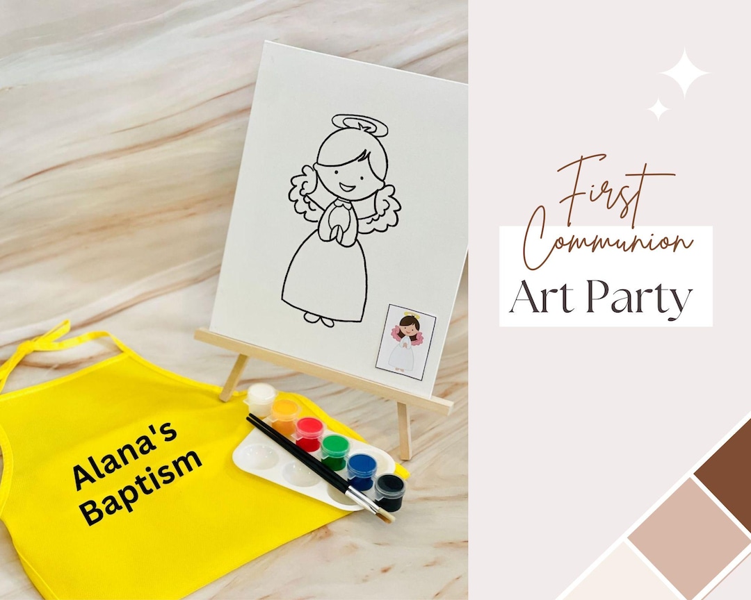First Communion Art Kit for Kids, Unique Girl Baptism Gift, Art Party ...