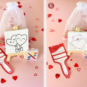 Valentine's Day Mini Painting Kit: Personalized Canvas Art Favors - Etsy
