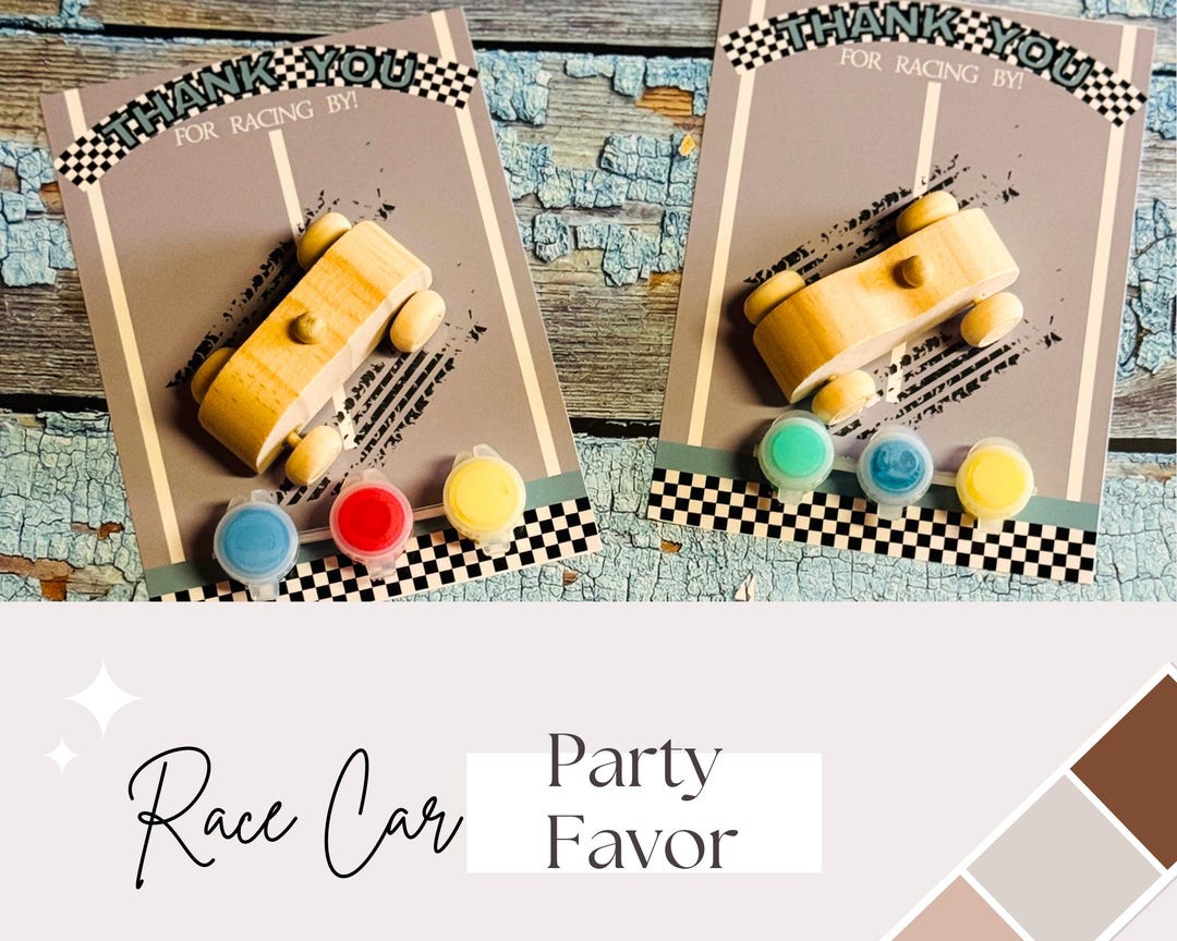 DIY Wooden Car Painting Kit for Kids, Race Car Party Favor, Custom ...