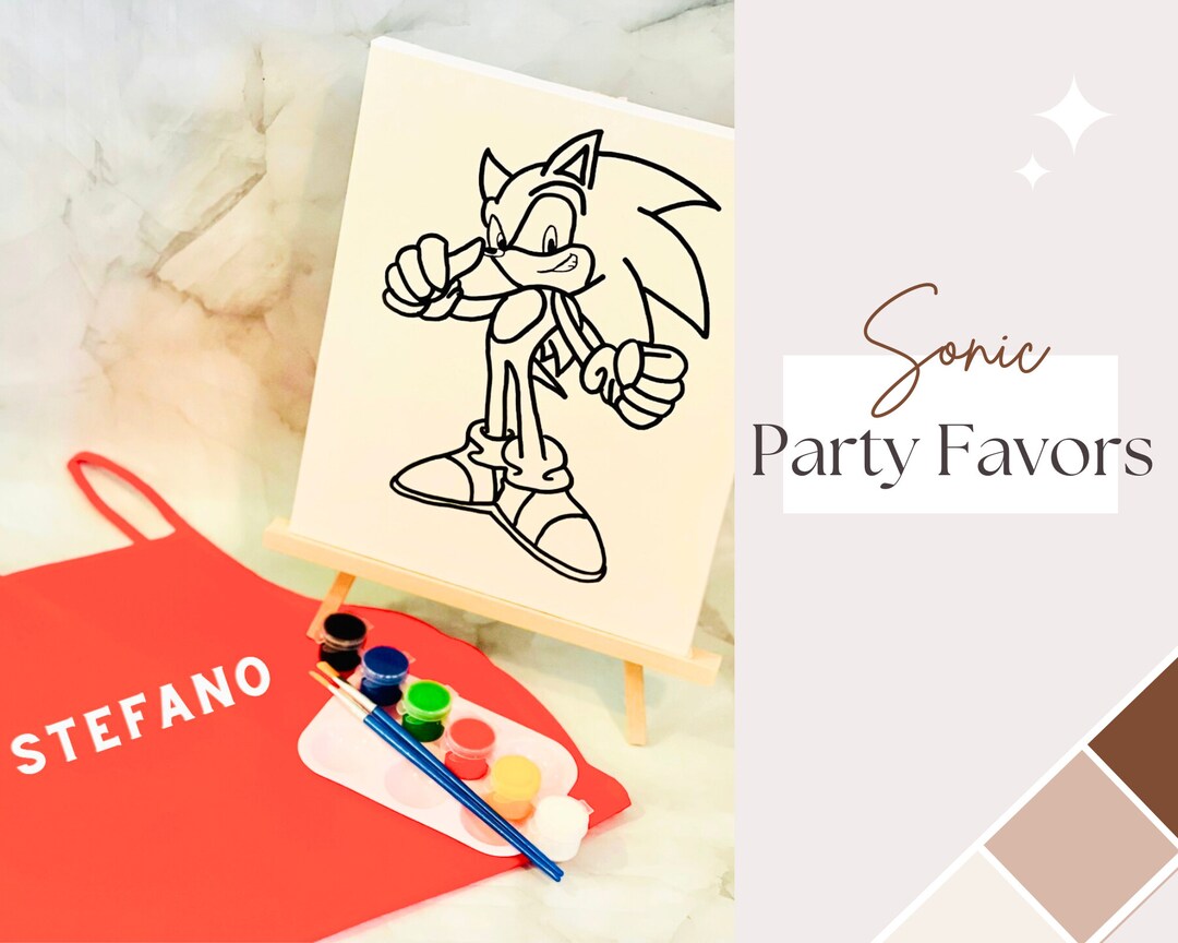 Sonic Pre-drawn Canvas Art Kit for Kids' Birthday Parties and DIY ...
